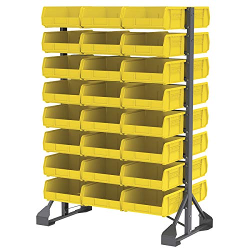 Akro-Mils 30235 AkroBins Plastic Hanging Stackable Storage Organizer Bin, 11-Inch x 11-Inch x 5-Inch, Yellow, 6-Pack