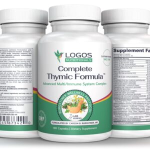 logos nutritionals Complete Thymic Formula™, Comprehensive Multivitamin & Multimineral with Thymus Glandular Extracts (180 Count (Pack of 1)