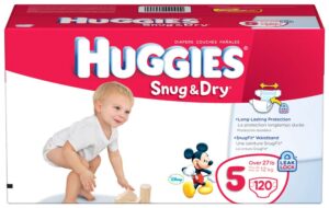 huggies snug & dry diapers, size 5, giant pack, 120 count