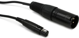 audix cblm25 mini xlr female to xlr male cable micros series microphones, 25-foot - black