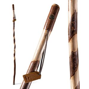 brazos rustic wood walking stick, twisted sweet gum, traditional style handle, for men & women, made in the usa, 55"