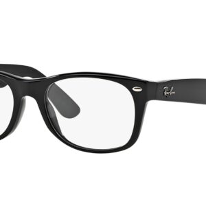 Ray-Ban RX5184 New-Wayfarer Prescription Eyeglass Frames, Shiny Black/Demo Lens, 52 mm