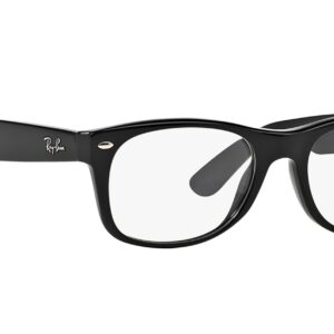 Ray-Ban RX5184 New-Wayfarer Prescription Eyeglass Frames, Shiny Black/Demo Lens, 52 mm