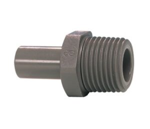 john guest (pi051203s) stem adapter 3/8" x 3/8 bspt gray