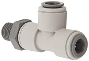 john guest acetal copolymer tube fitting, swivel male run tee, 3/8" tube od x 3/8" tube od x 1/4" nptf male (pack of 10)