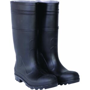 clc custom leathercraft rain wear r24012 over the sock black pvc rain boot, with steel toe, size 12