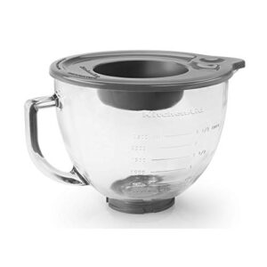 kitchenaid 5-qt. tilt-head glass bowl with measurement markings & lid