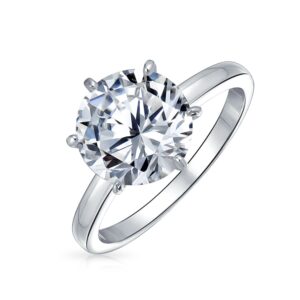 personalize wedding classic timeless cubic zirconia 3ct aaa cz 6 prong setting round brilliant cut solitaire engagement ring for women thin 2mm band .925 sterling silver customizable