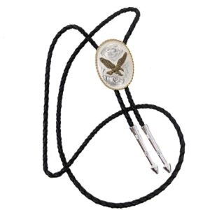 montana silversmiths western lifestyle bolo tie (soaring eagle - two-tone)