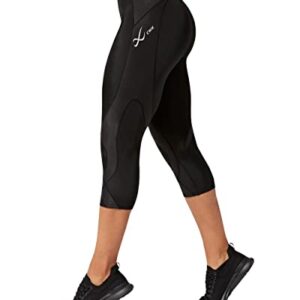 CW-X Women's Mid Rise 3/4 Capri Stabilyx Compression Legging Tights, Black, Small