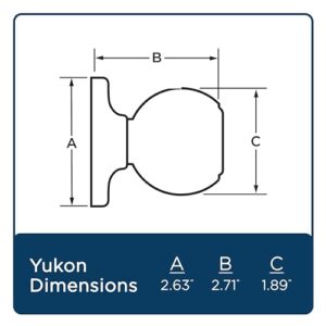 WEISER Lock GAC12 Y 15 MS Yukon Dummy Knob, Satin Nickel