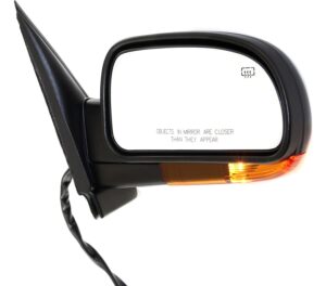 kool vue right power heated door mirror compatible with chevrolet trailblazer 2004-2009 with signal light & memory paintable