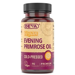 deva vegan evening primrose oil, cold-pressed, unrefined, 90 capsules, 1-pack