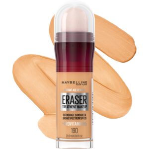 maybelline instant age rewind eraser foundation with spf 20 and moisturizing provitamin b5, 190, 1 count (packaging may vary)