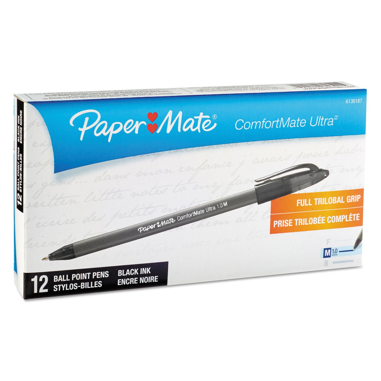 Paper Mate 6130187 Comfortmate Ballpoint Pen, Medium Point, Black Ink