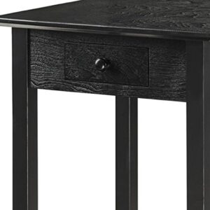 Convenience Concepts American Heritage End Table with Drawer and Shelf, Black