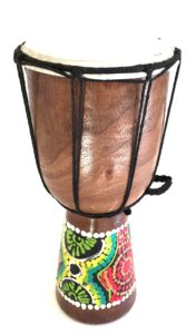 jive brand djembe drum bongo congo african mahogany wood drum with heavy base goat skin drum head hand carved professional quality - 9" high - not made in china