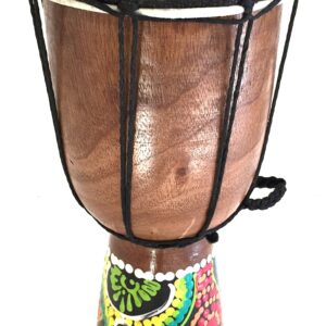 JIVE BRAND Djembe Drum Bongo Congo African Mahogany Wood Drum With Heavy Base Goat Skin Drum Head Hand Carved Professional Quality - 9" High - NOT MADE IN CHINA