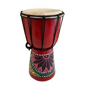 JIVE BRAND Djembe Drum Bongo Congo African Mahogany Wood Drum With Heavy Base Goat Skin Drum Head Hand Carved Professional Quality - 9" High - NOT MADE IN CHINA