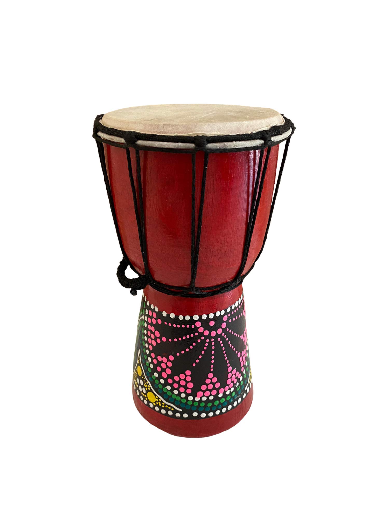 JIVE BRAND Djembe Drum Bongo Congo African Mahogany Wood Drum With Heavy Base Goat Skin Drum Head Hand Carved Professional Quality - 9" High - NOT MADE IN CHINA