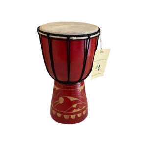 JIVE BRAND Djembe Drum Bongo Congo African Mahogany Wood Drum With Heavy Base Goat Skin Drum Head Hand Carved Professional Quality - 9" High - NOT MADE IN CHINA