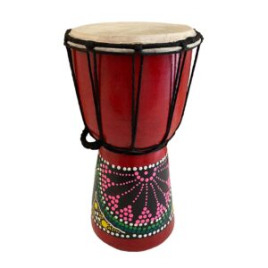 JIVE BRAND Djembe Drum Bongo Congo African Mahogany Wood Drum With Heavy Base Goat Skin Drum Head Hand Carved Professional Quality - 9" High - NOT MADE IN CHINA