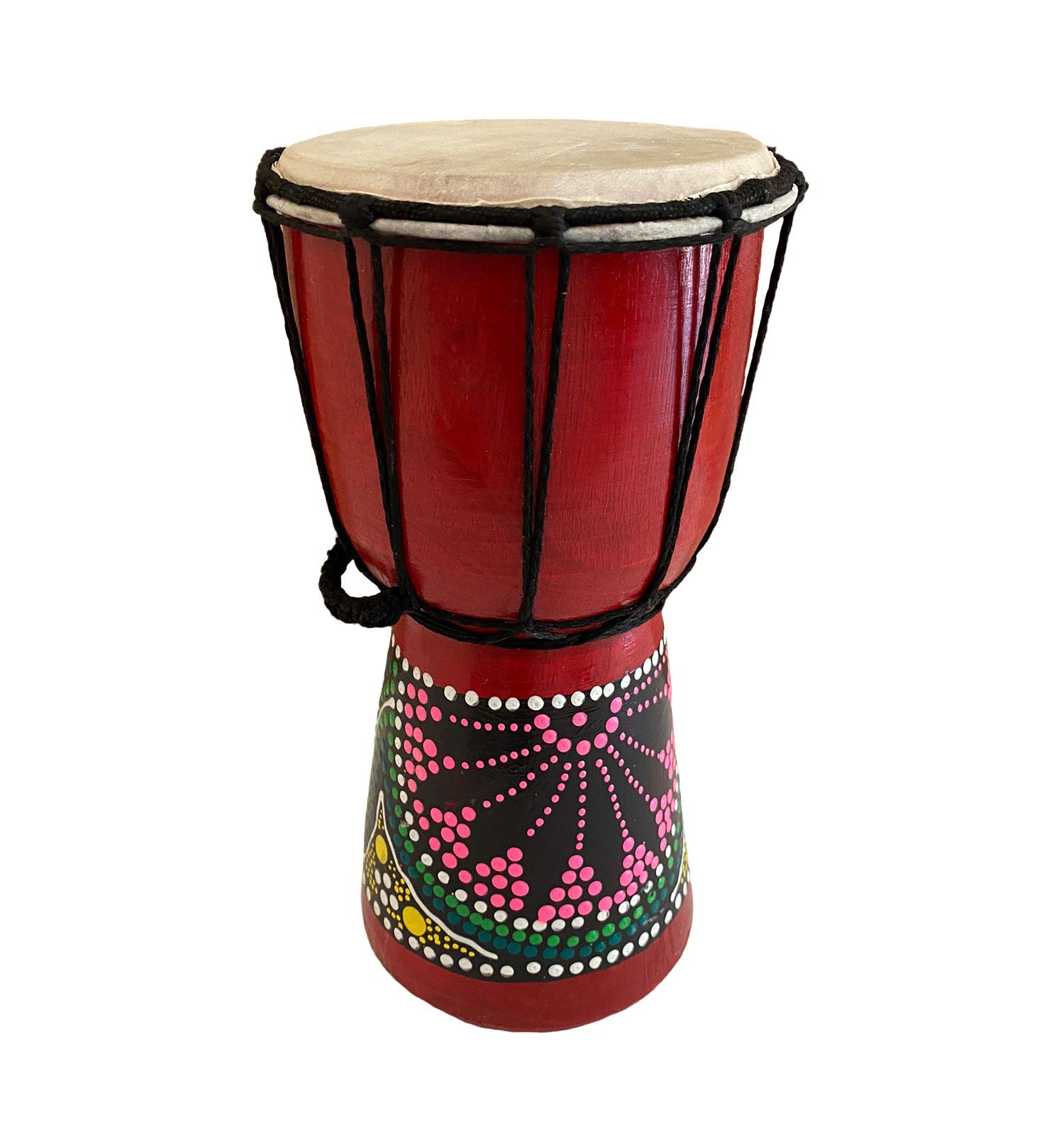 JIVE BRAND Djembe Drum Bongo Congo African Mahogany Wood Drum With Heavy Base Goat Skin Drum Head Hand Carved Professional Quality - 9" High - NOT MADE IN CHINA