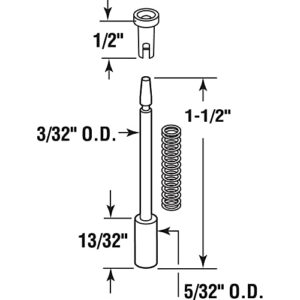 Make-2-Fit PL 14663 1/4 in. -5/16 in. Frame Window Screen Plunger Latch Nylon, single pack, Black