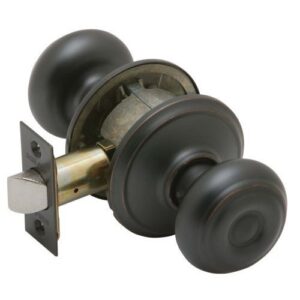 schlage georgian aged bronze steel passage lockset ansi grade 2 1-3/4 in.