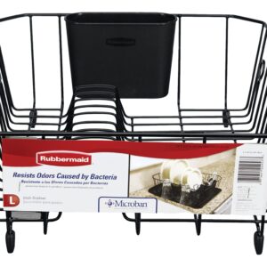 Rubbermaid 5.9 in. H x 13.8 in. W x 17.6 in. L Steel Dish Drainer Black