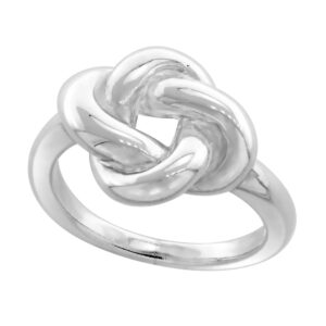 sterling silver celtic love knot ring for women solid heavy 1/2 inch wide size 12