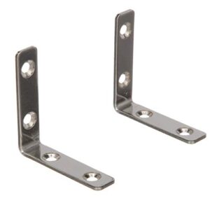 seachoice marine-grade 90-degree angle bracket, polished 304 stainless steel, 2-3/8 in. x 1/2 in., pack of 2