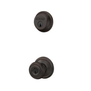 SCHLAGE FB50NVGEO716 Georgian Entry Deadbolt Lock, Aged Bronze