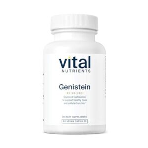 vital nutrients genistein | easily absorbed isoflavones for bone health support* | vegan supplement | gluten and dairy free | non gmo | 60 capsules