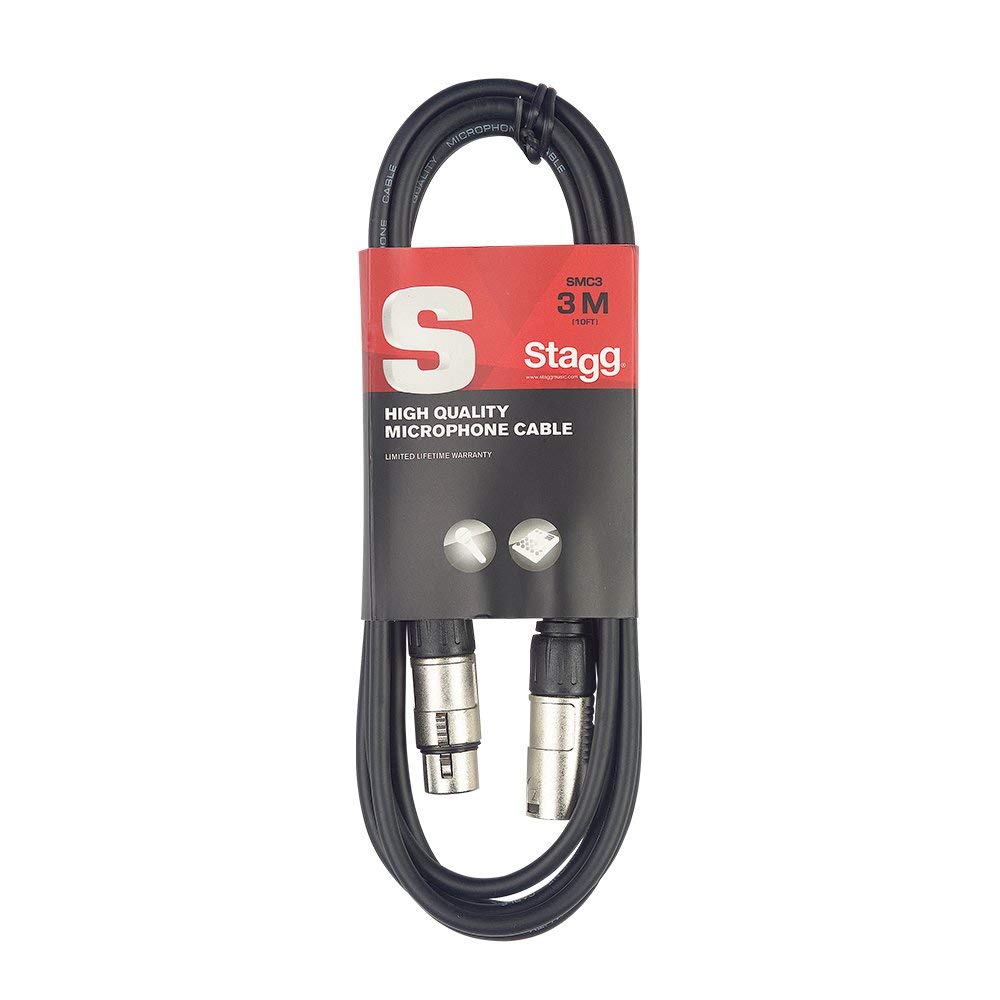 Stagg SMC3 S-Series Male XLR to Female XLR Microphone Cable - 10ft