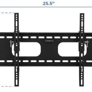 Mount-It Low-Profile Tilting TV Wall Mount Bracket for 32-60 inch LCD, LED, OLED, 4K or Plasma Flat Screen TVs - 175 lbs Capacity, 1.5 Inch Profile, Max VESA 600x400 (MI-318B), Black, 60