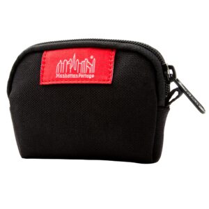 manhattan portage coin purse pouch with secure zipper closure holds credit card jewelry keys change for men & women water resistant gift 1000d cordura everyday carry (black)