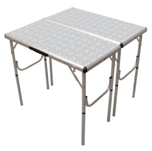 coleman pack-away 4-in-1 folding table, lightweight outdoor camping table with 3 adjustable heights, leveling feet, & securing brackets; great for patio & deck, camping, tailgating, & more