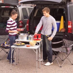 Coleman Pack-Away 4-in-1 Folding Table, Lightweight Outdoor Camping Table with 3 Adjustable Heights, Leveling Feet, & Securing Brackets; Great for Patio & Deck, Camping, Tailgating, & More