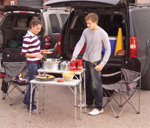 Coleman Pack-Away 4-in-1 Folding Table, Lightweight Outdoor Camping Table with 3 Adjustable Heights, Leveling Feet, & Securing Brackets; Great for Patio & Deck, Camping, Tailgating, & More