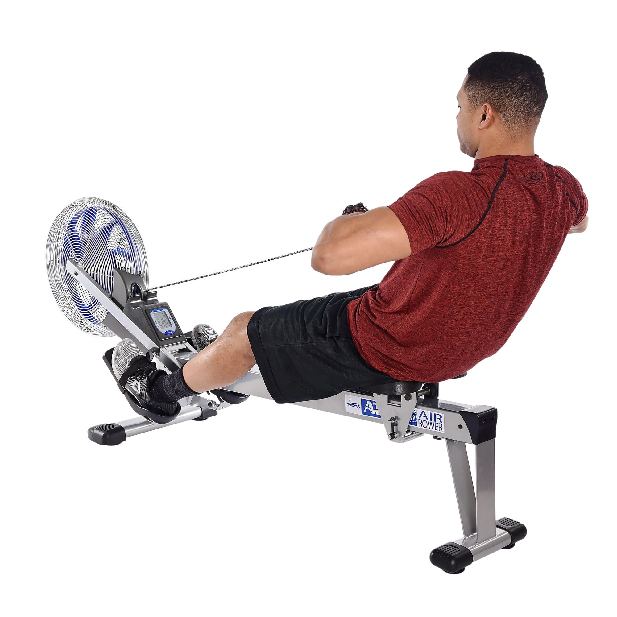 Stamina Elite ATS Air Rower - Smart Workout App, No Subscription Required - Upgraded Foldable Rowing Machine - LCD Monitor