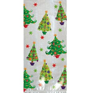 multicolor tree small cello plastic party bags - 9.5" x 4" (20 pack) - perfect for treats, gifts & celebrations