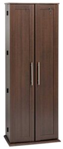 espresso grande locking media storage cabinet with shaker doors