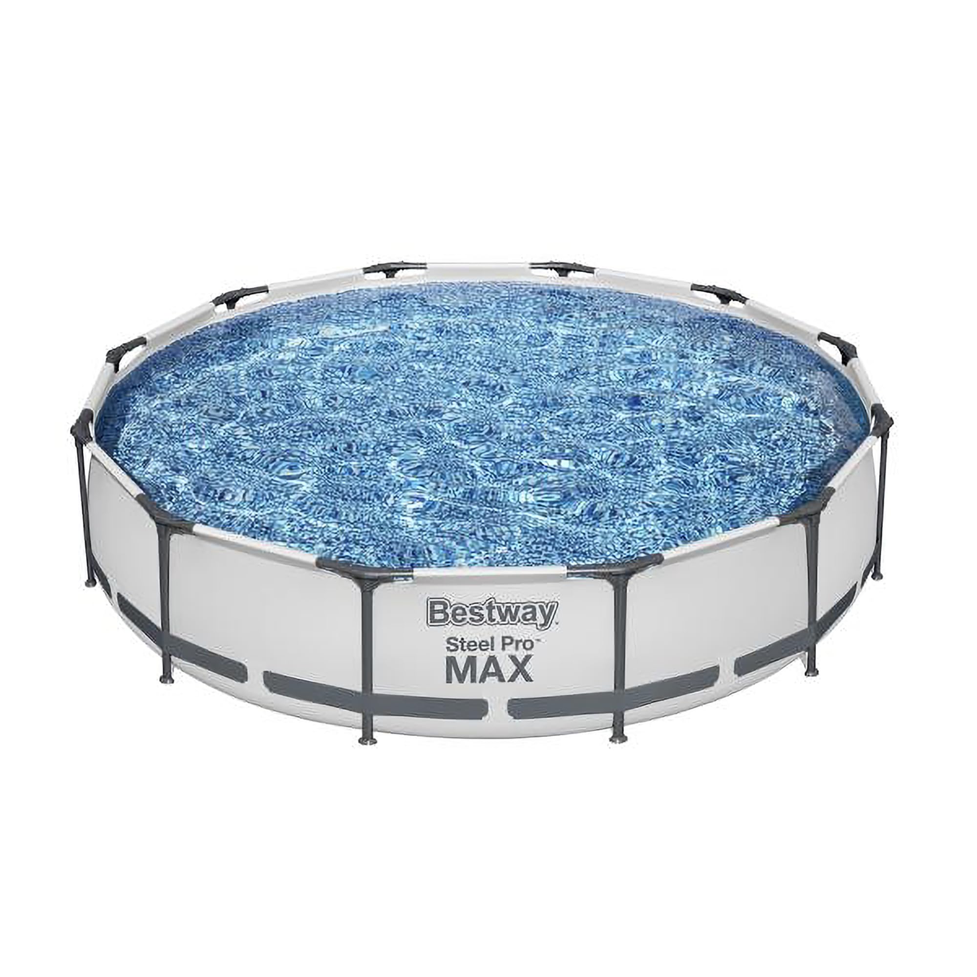 Bestway Steel Pro MAX 12 Foot x 30 Inch Round Metal Frame Above Ground Outdoor Backyard Swimming Pool Set with 330 GPH Filter Pump