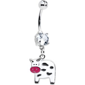 body candy cute moo cow belly ring