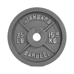 cap barbell olympic 2-inch weight plate, gray, 35 lbs