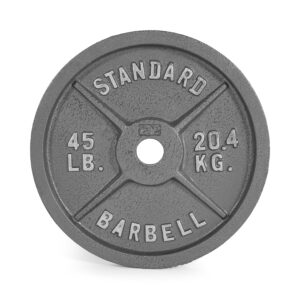 cap barbell 45 lb gray olympic weight plate, single