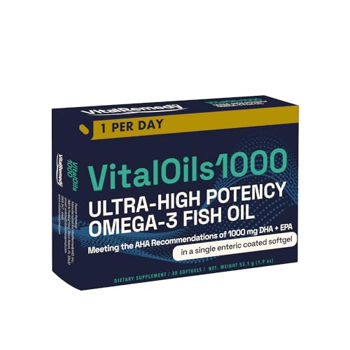 VitalRemedyMD Omega 3 Fish Oil - Premium Burpless Fish Oil Supplement, Ultra Strength DHA & EPA with Omega 3, Natural Fish Oil Capsules (1 Month Supply)