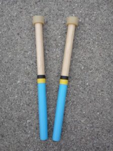 kakesa steel drum pan mallets sticks wood - double seconds