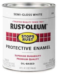 rust-oleum 7797502 stops rust brush on paint, quart, semi-gloss white, 1 quarts (pack of 1)